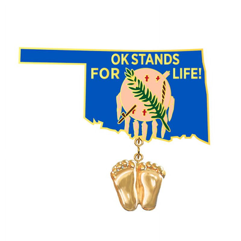 Precious Feet, 14K Gold Plated, Oklahoma Flag Jewelry, Lapel Pin ...