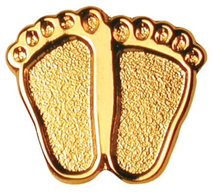 Precious Feet, Gold Raised Edge, Fetal Bookmark Jewelry, Lapel Pin ...