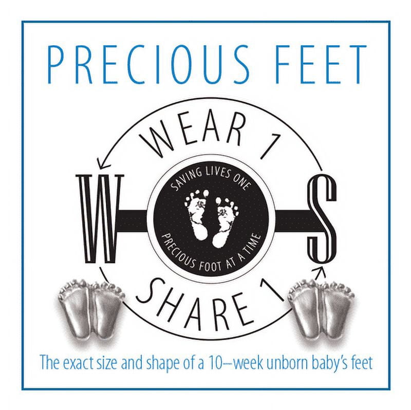 Precious Feet, Silver-Colored, Wear1Share1 Card Jewelry, Lapel Pin ...
