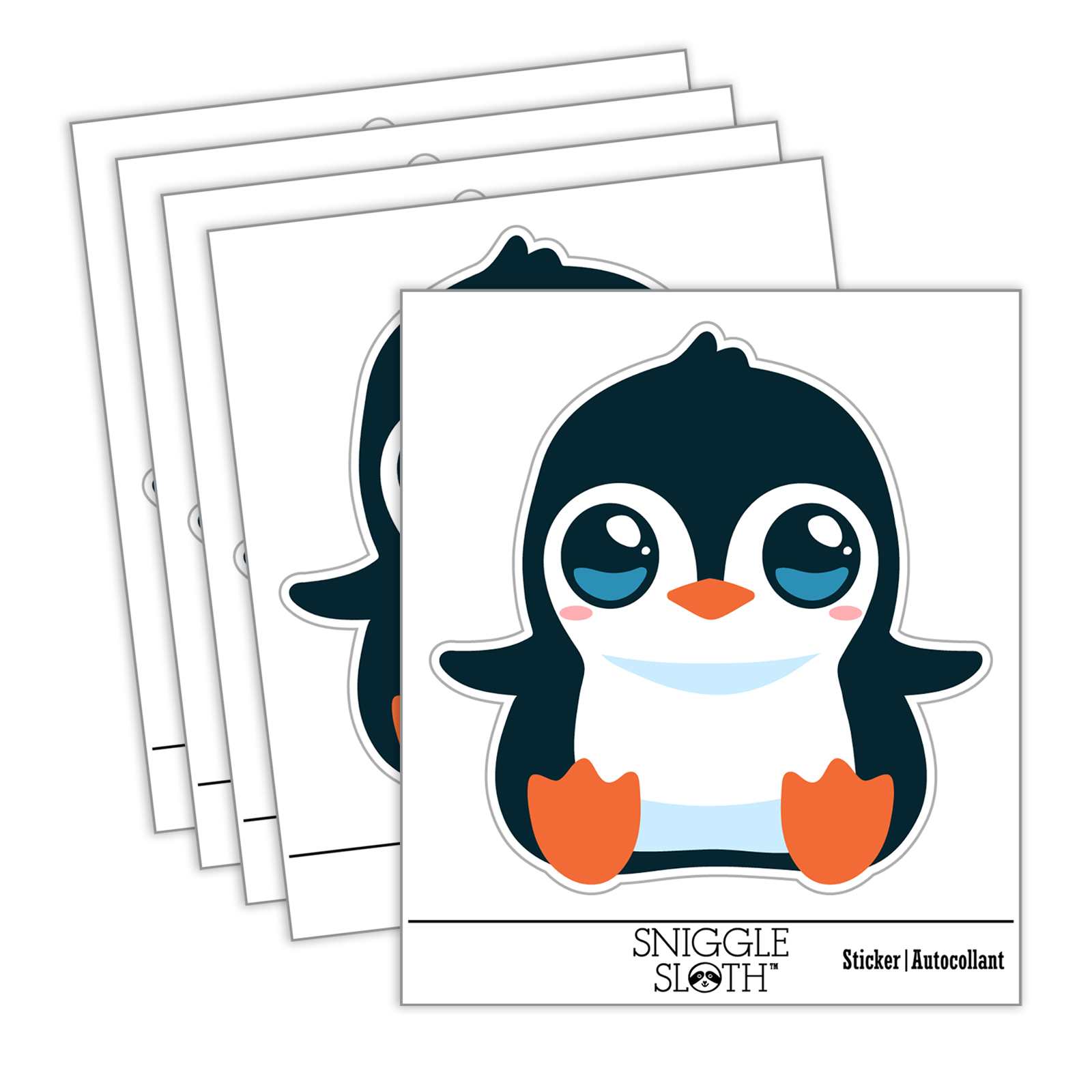 Precious Kawaii Chibi Baby Penguin Sitting Car Window Bumper Water ...