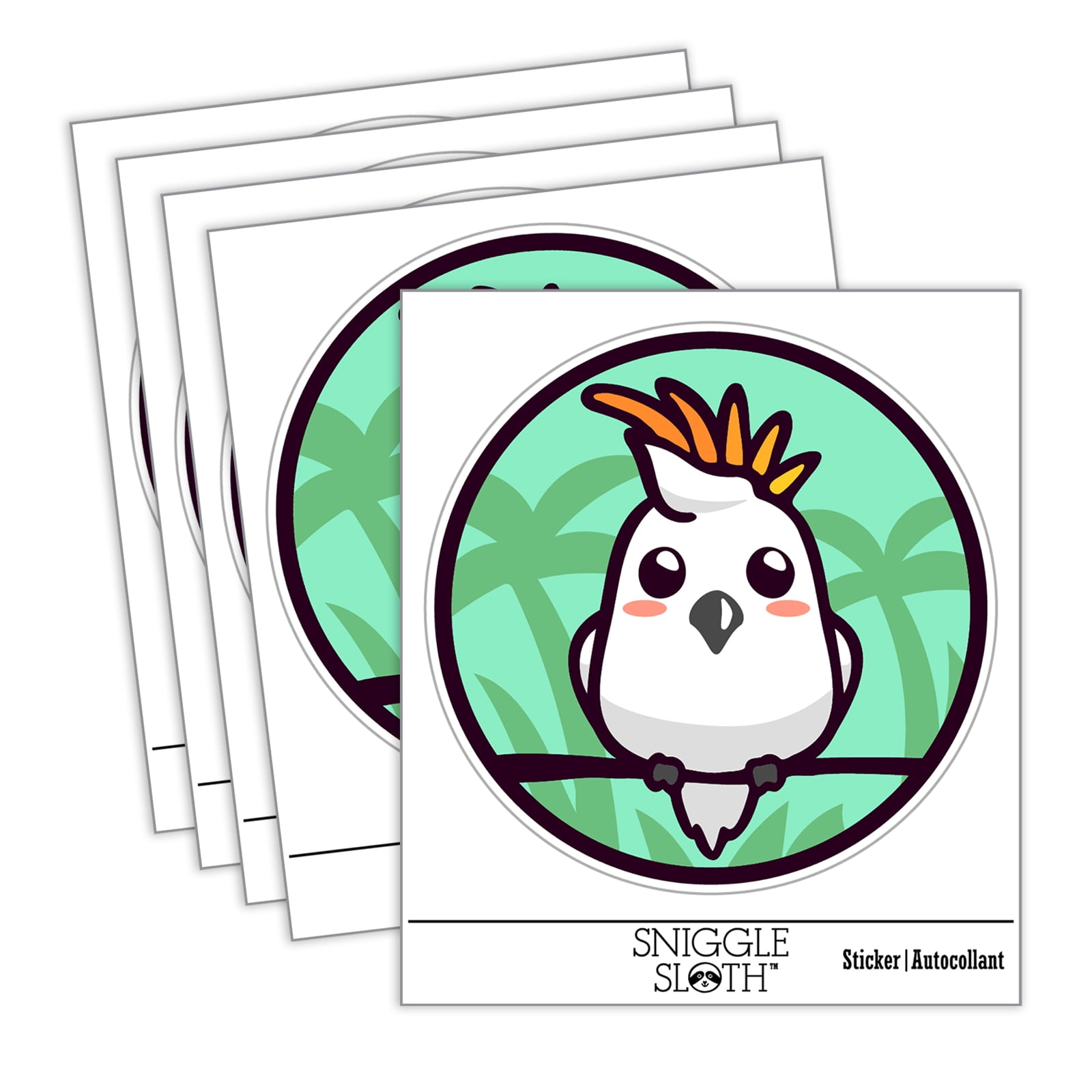 Precious Kawaii Chibi Sulphur-Crested Cockatoo Car Window Bumper Water ...