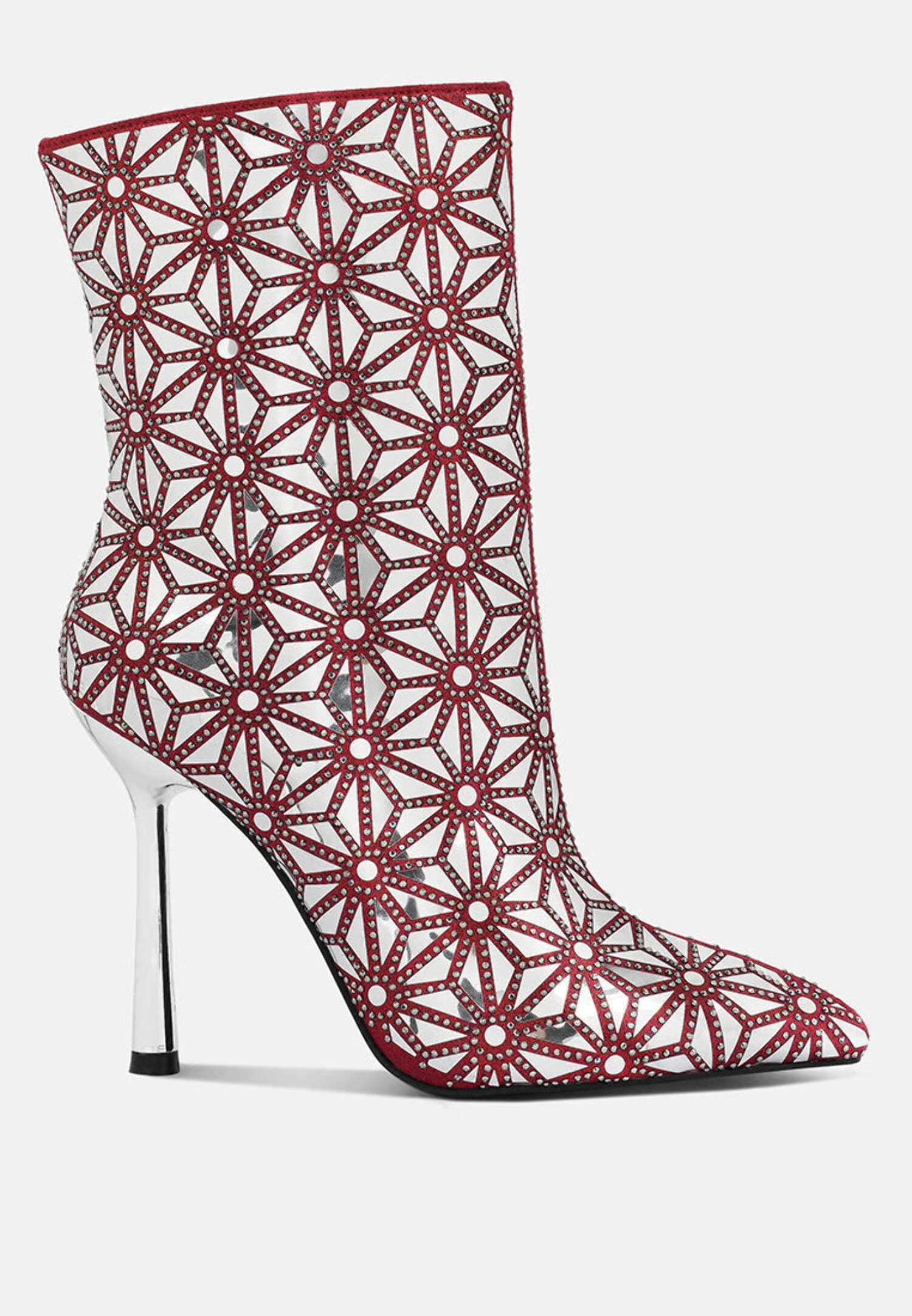 Precious Mirror Embellished High Ankle Boots - Walmart.com