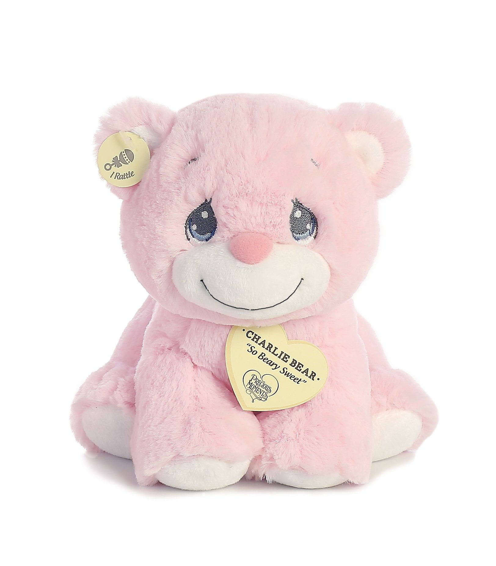 Precious Moments, Charlie Bear Plush, Pink, Small - Walmart.com
