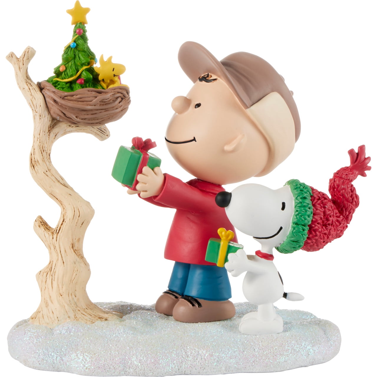 Precious Moments Peanuts Charlie Brown and Snoopy Giving Woodstock a Gift #237406 - Walmart.com