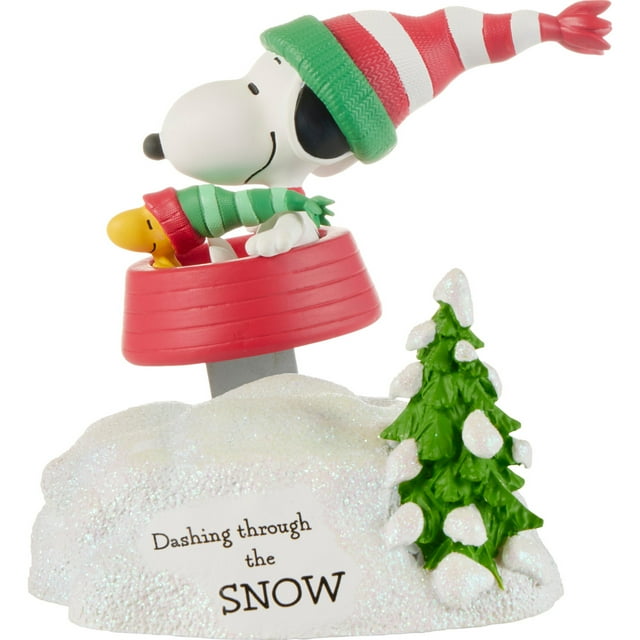 Precious Moments Peanuts Snoopy Sledding Rocking Musical #237105 ...