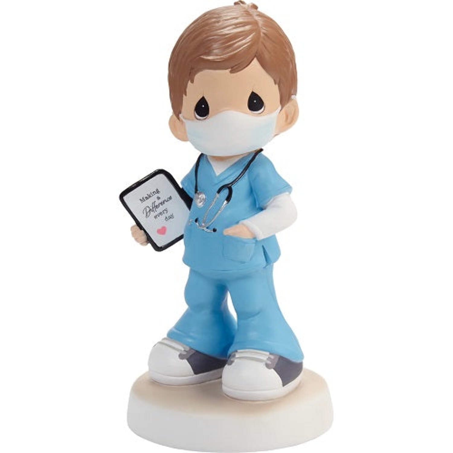Precious Moments You’re My Hero Brown Hair, Light Skin Boy Figurine ...