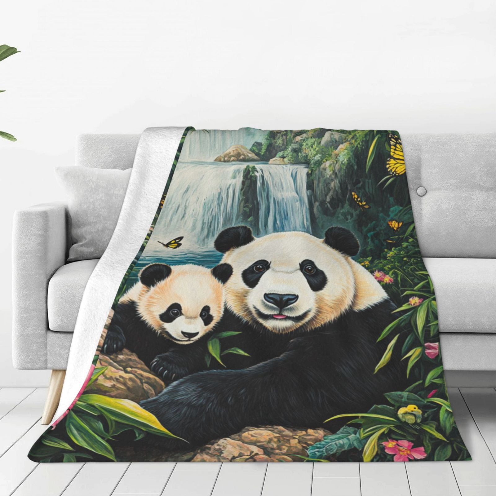 Precious Pandas Fleece for Bed Queen Size Panda Fleece Throw Blanket ...