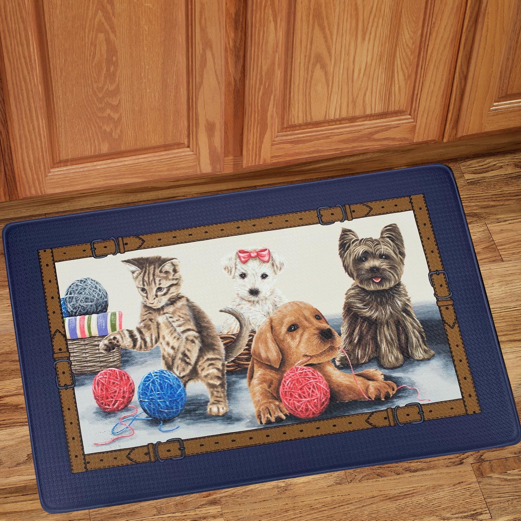 Precious Pets Puppies Kittens Printed Anti-Fatigue Kitchen Mat 18" x 30 ...