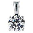 Precious Stars 14K White Gold 7mm Round-cut Cubic Zirconia Solitaire ...