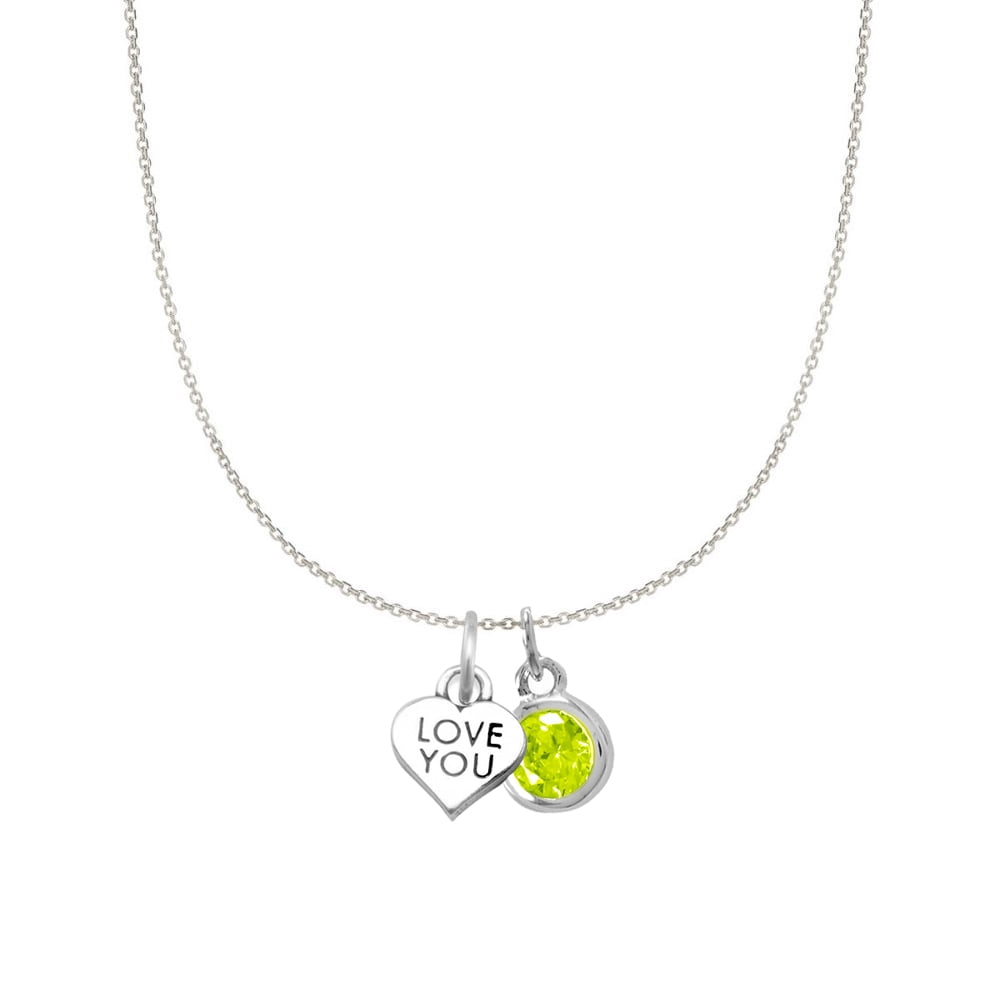 Precious Stars Sterling Silver Love You Heart and August Birthstone ...
