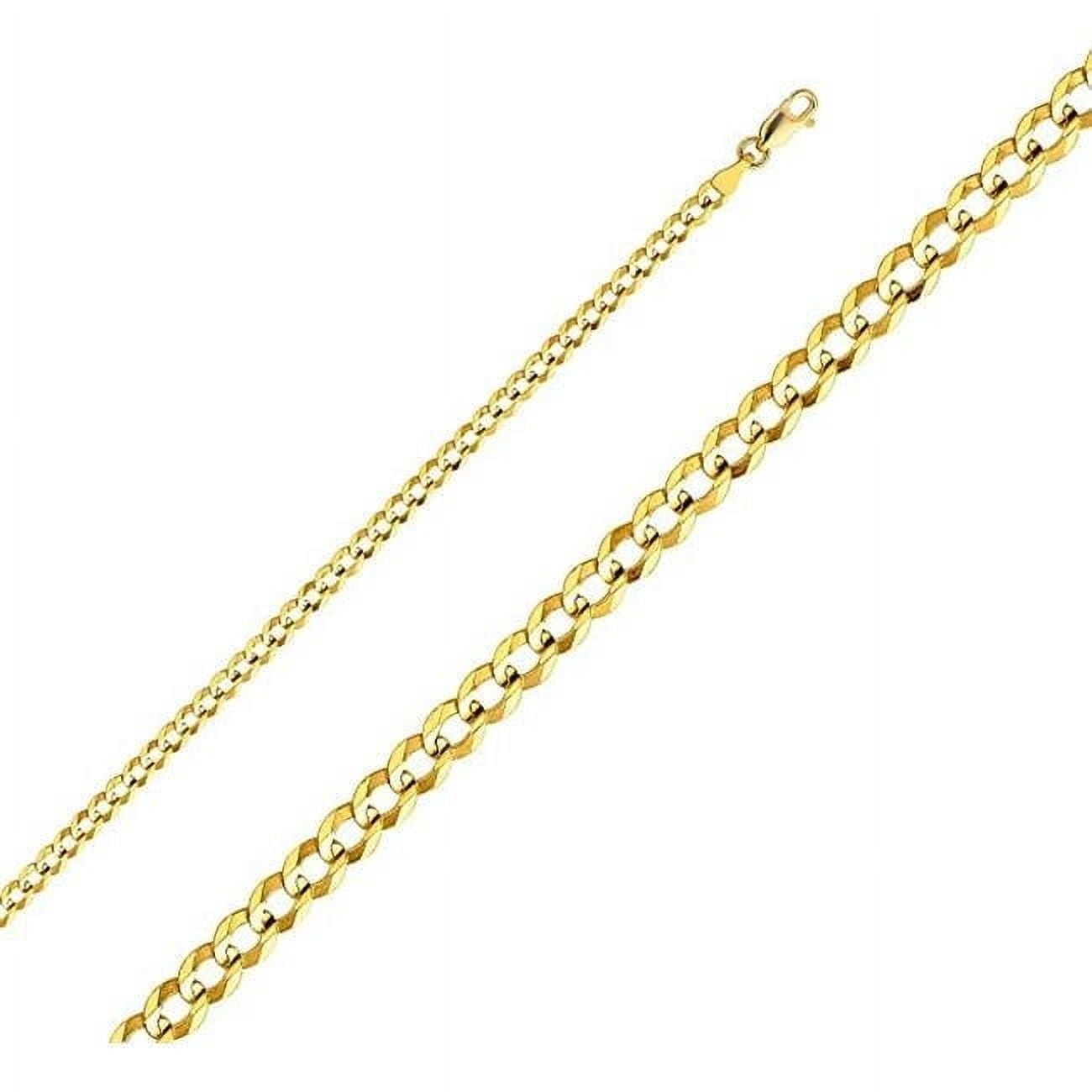 Precious Stars TBJSEC0109200 3.6 mm 20 in. 14K Yellow Gold Light Cuban ...