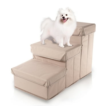 PET AWESOME Doggie Stairs for Home, Adjustable Steps & Storage for ...