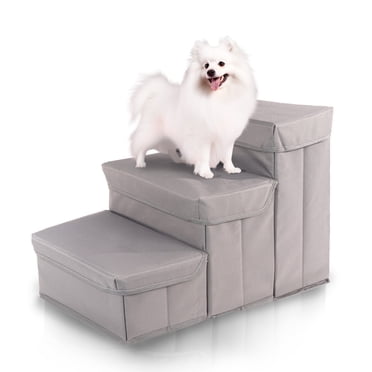 PAWZ Road 3-Step Dog Ramp Ladder, Portable Pet Stairs for High Beds and ...