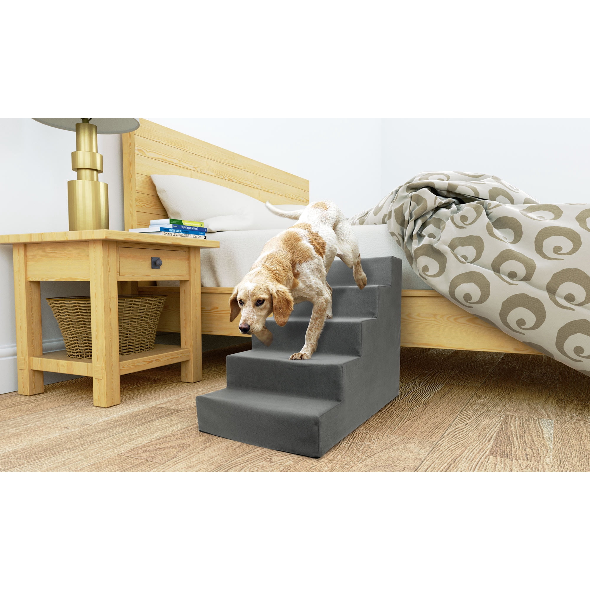 Precious Tails Deluxe High-Density Foam 5-Step Pet Stairs for Dogs and ...