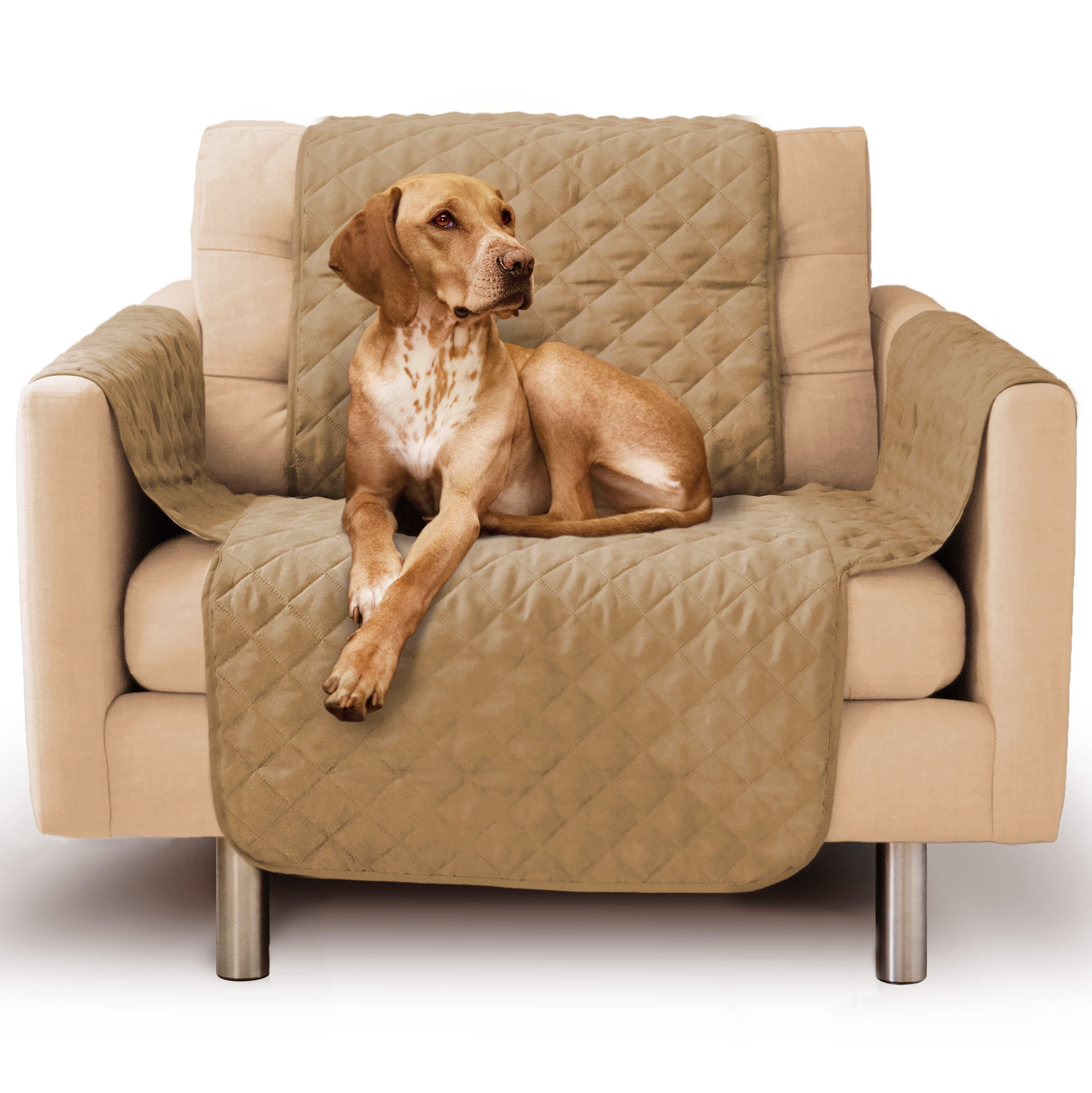 Precious Tails HomeBase Microsuede Dog Chair Cover, Camel, Small, 65"L ...