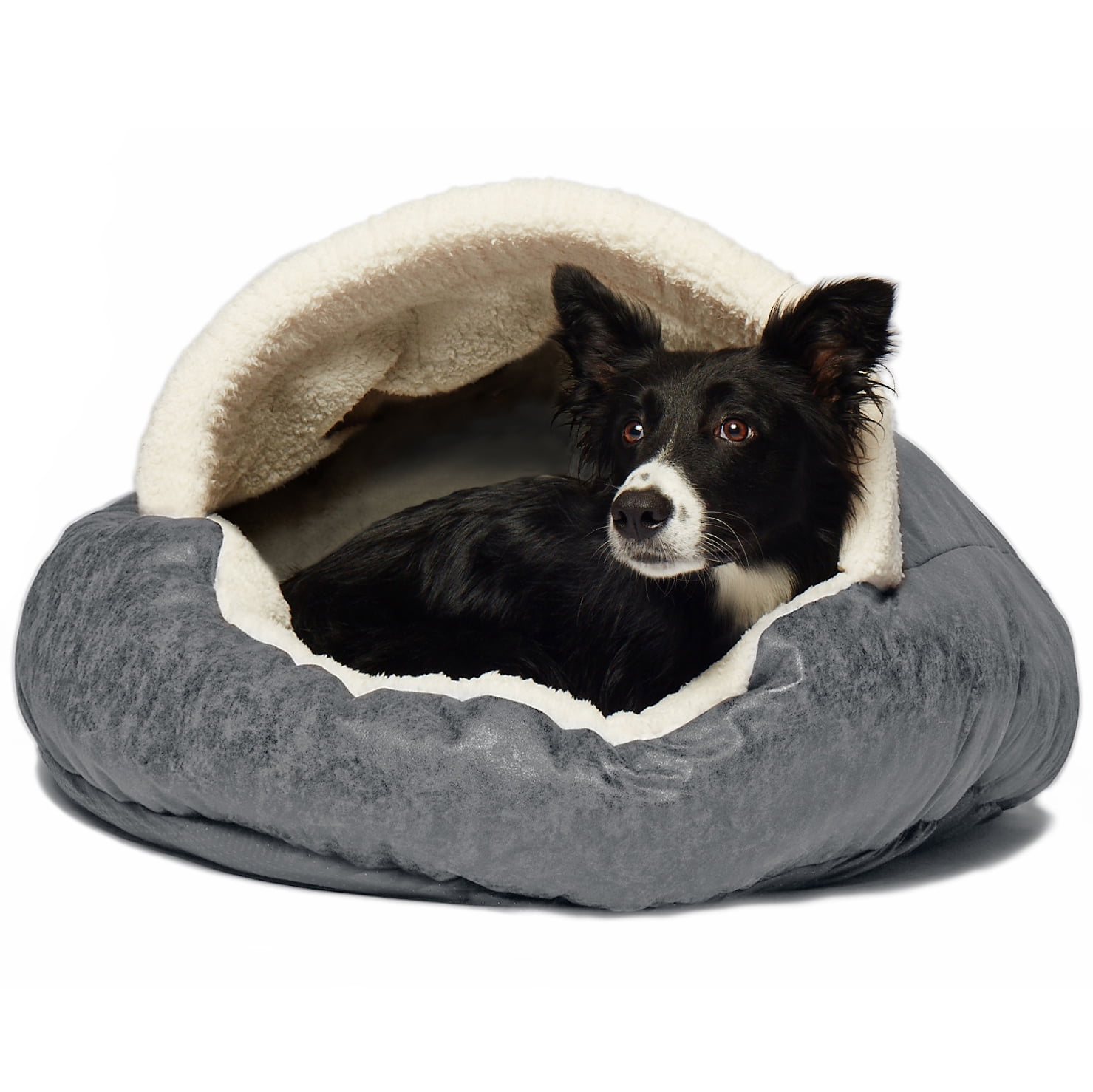 Precious Tails Vegan Leather Deep Dish Cave Pet Dog Bed - Large ...
