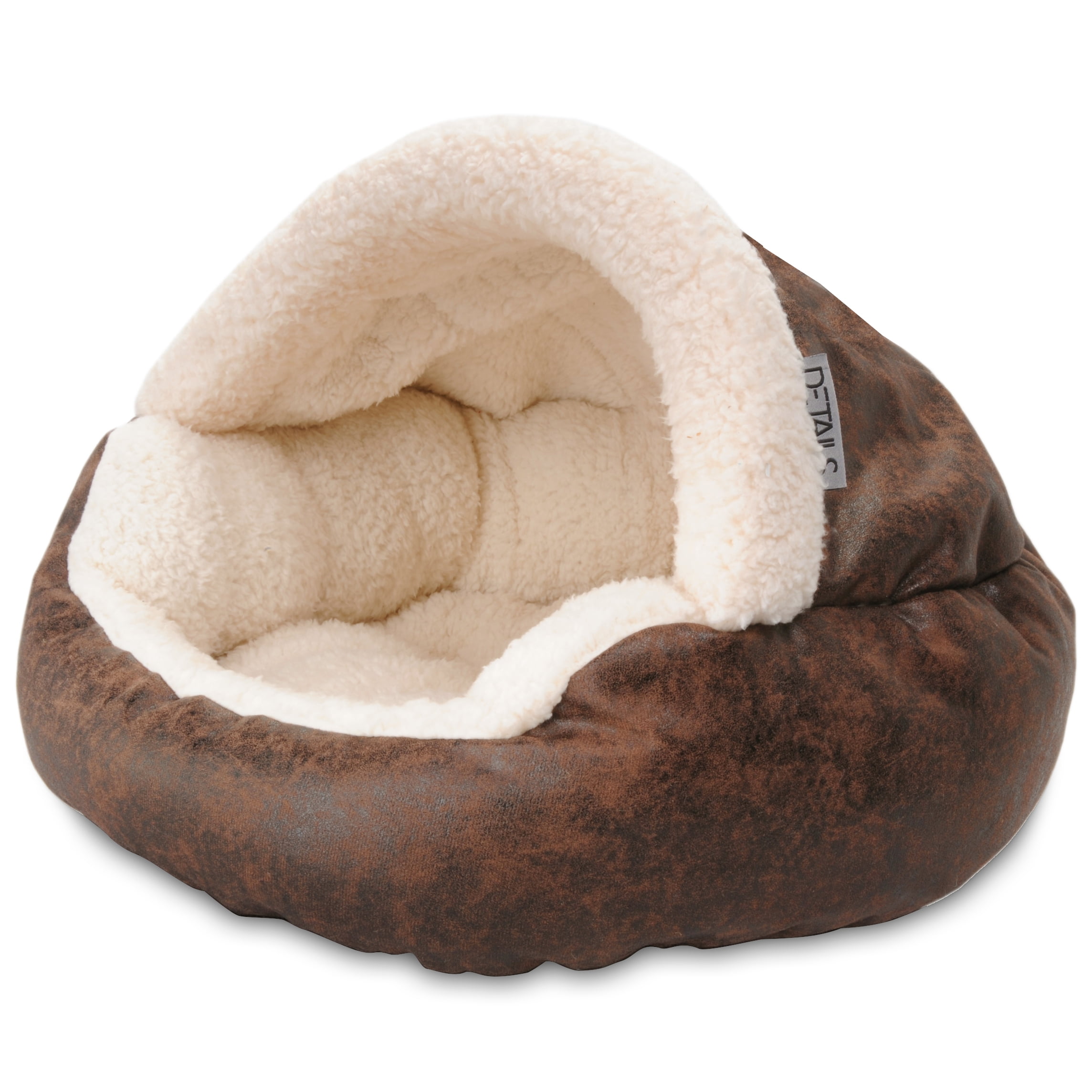 Precious Tails Vegan Leather Deep Dish Cave Pet Dog Bed - Small ...