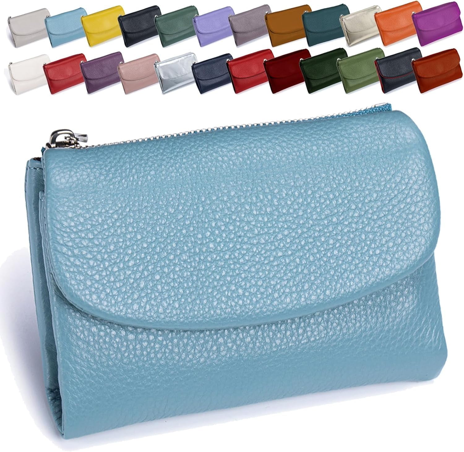 Precious Unisex Pebble Leather Wallet - RFID Blocking Slim Bifold Card ...