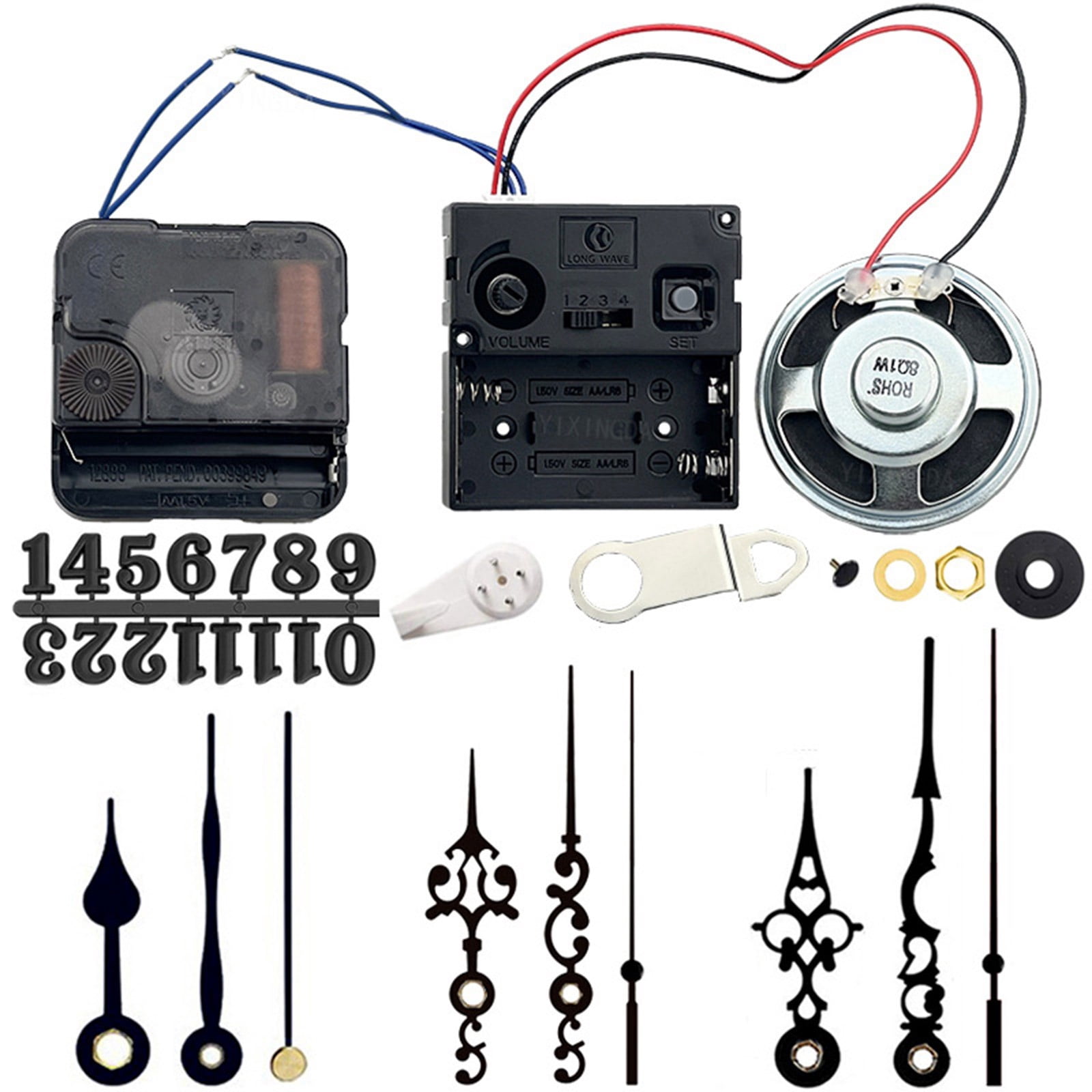Precise 12888 Clock Movement Metal Clock Mechanism Powered Repair Part ...