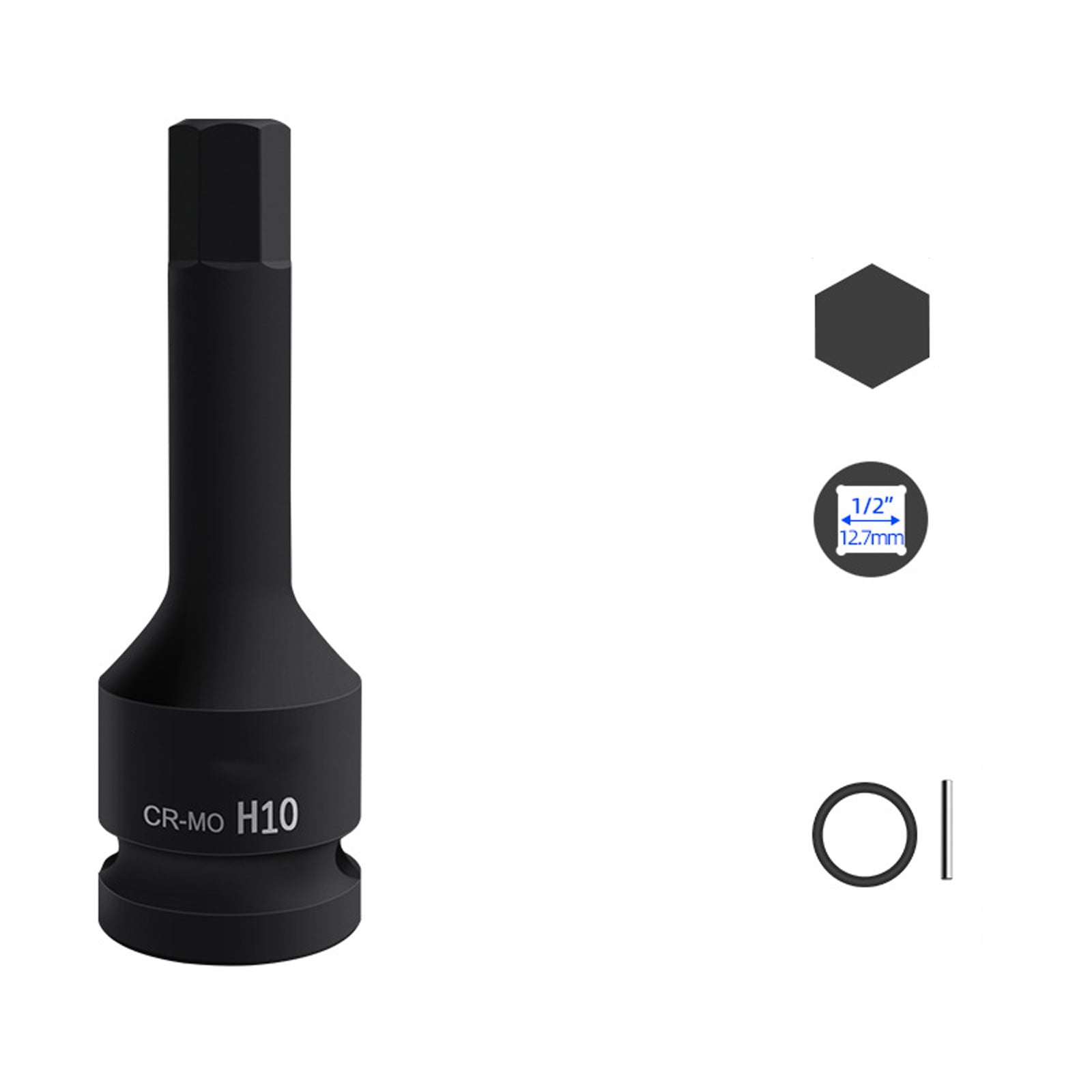 Precise 22mm Hexadecimal Bit Socket 1/2Inch Drives with Chamfered Edges ...