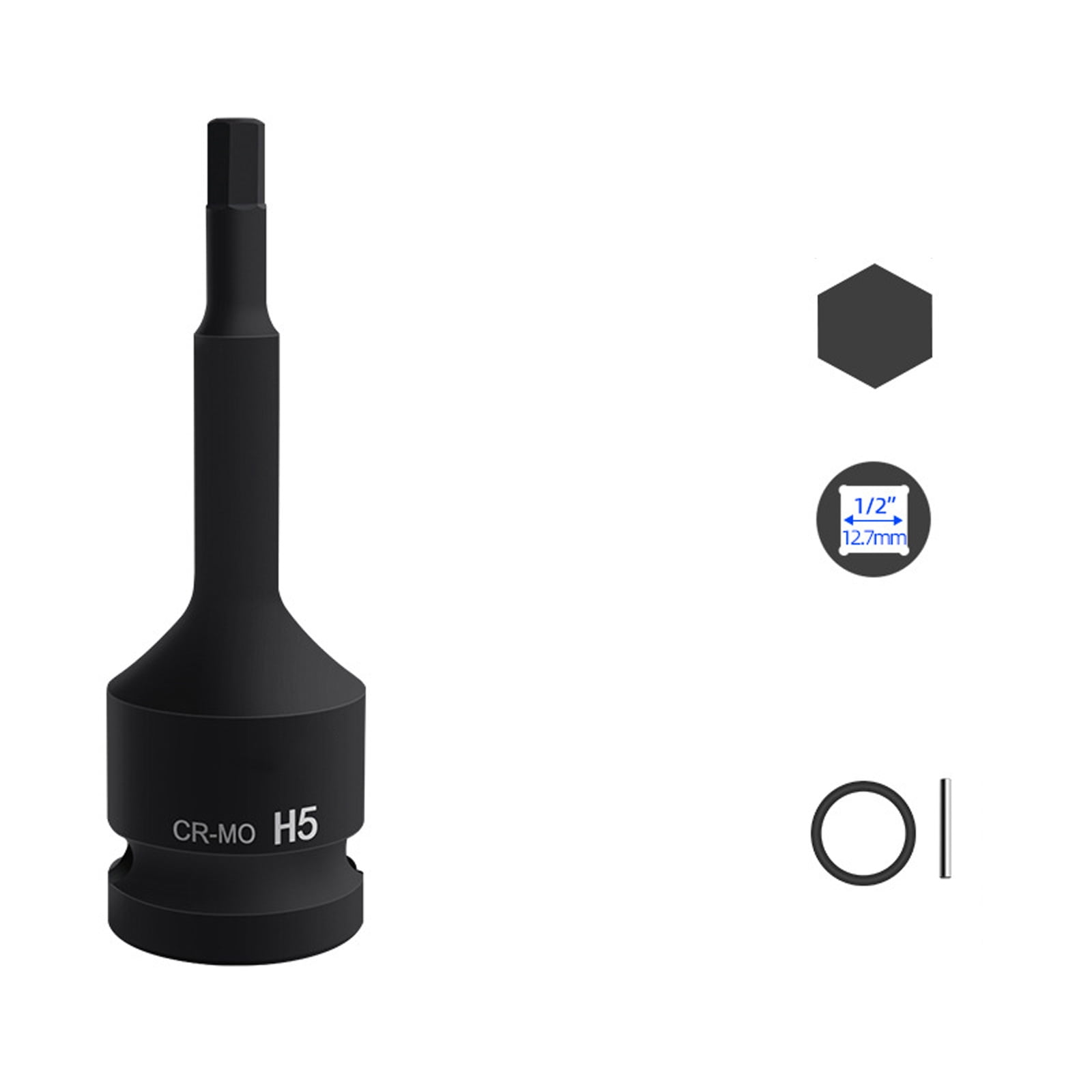 Precise 22mm Hexadecimal Bit Socket 1/2Inch Drives with Chamfered Edges ...