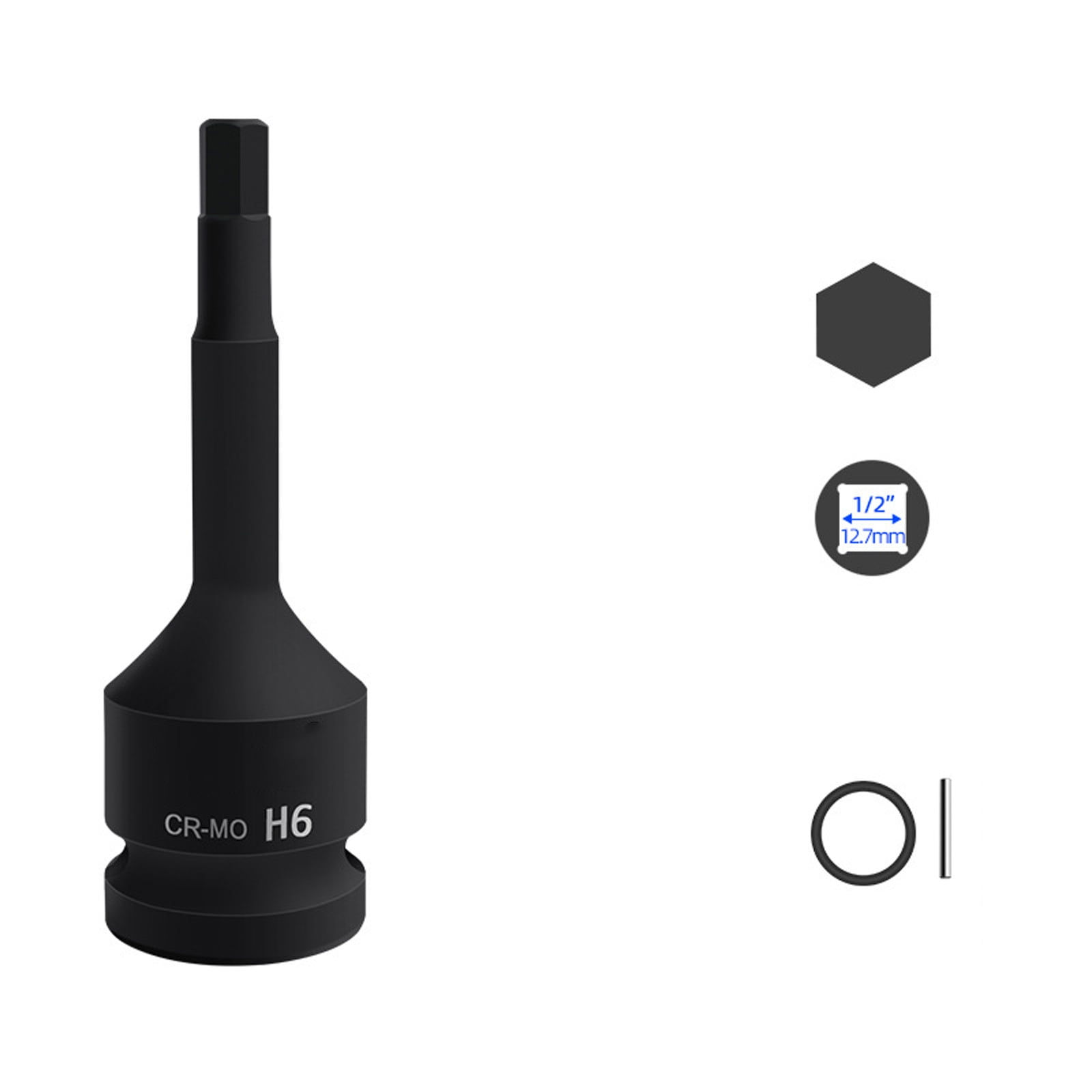 Precise 22mm Hexadecimal Bit Socket 1/2Inch Drives with Chamfered Edges ...