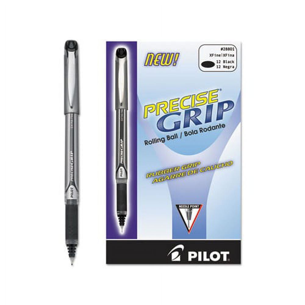 Precise Grip Stick Roller Ball Pen Extra-Fine 0.5mm, Black Ink, Black ...