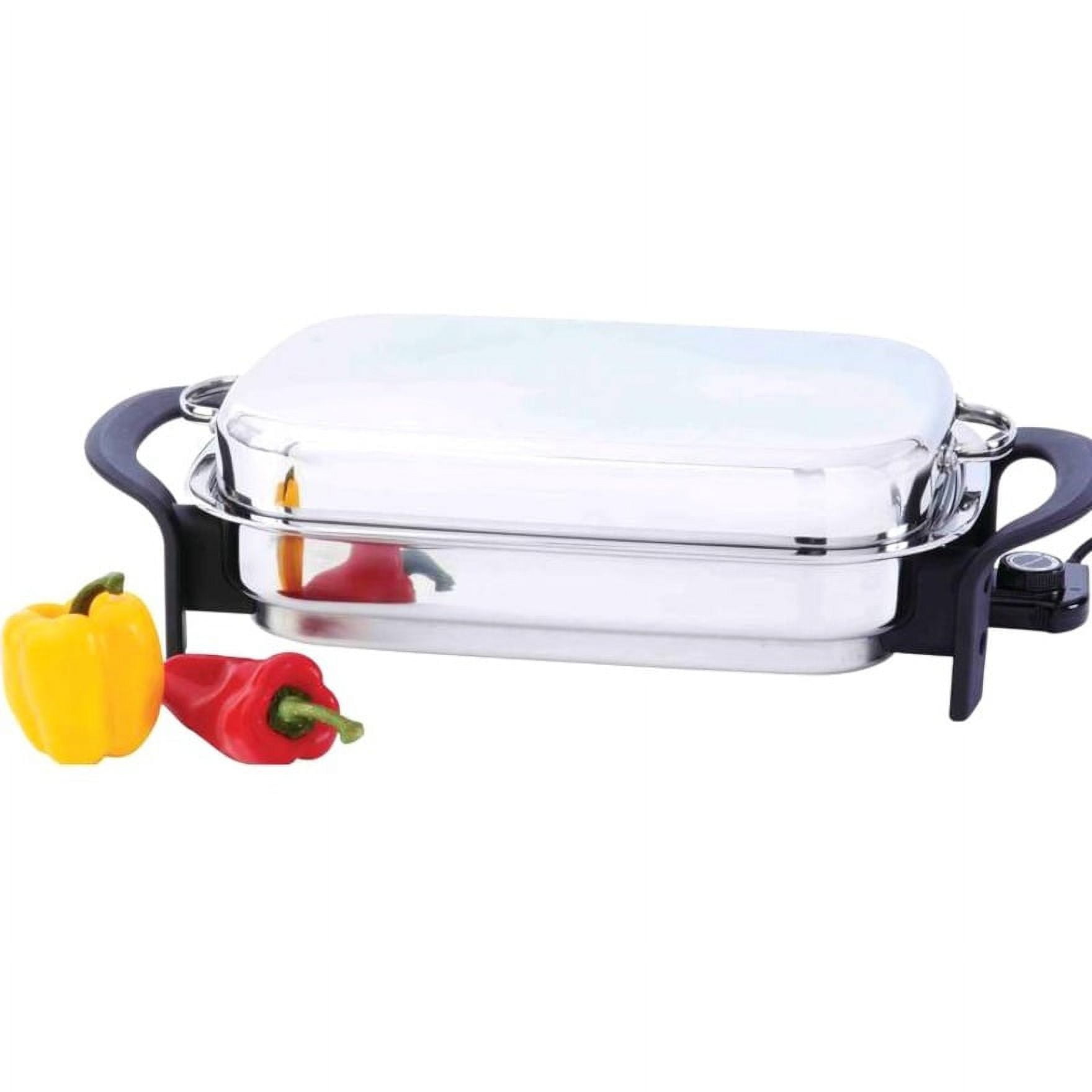 Precise Heat 16" Rectangular T304 Stainless Steel Electric Skillet with ...