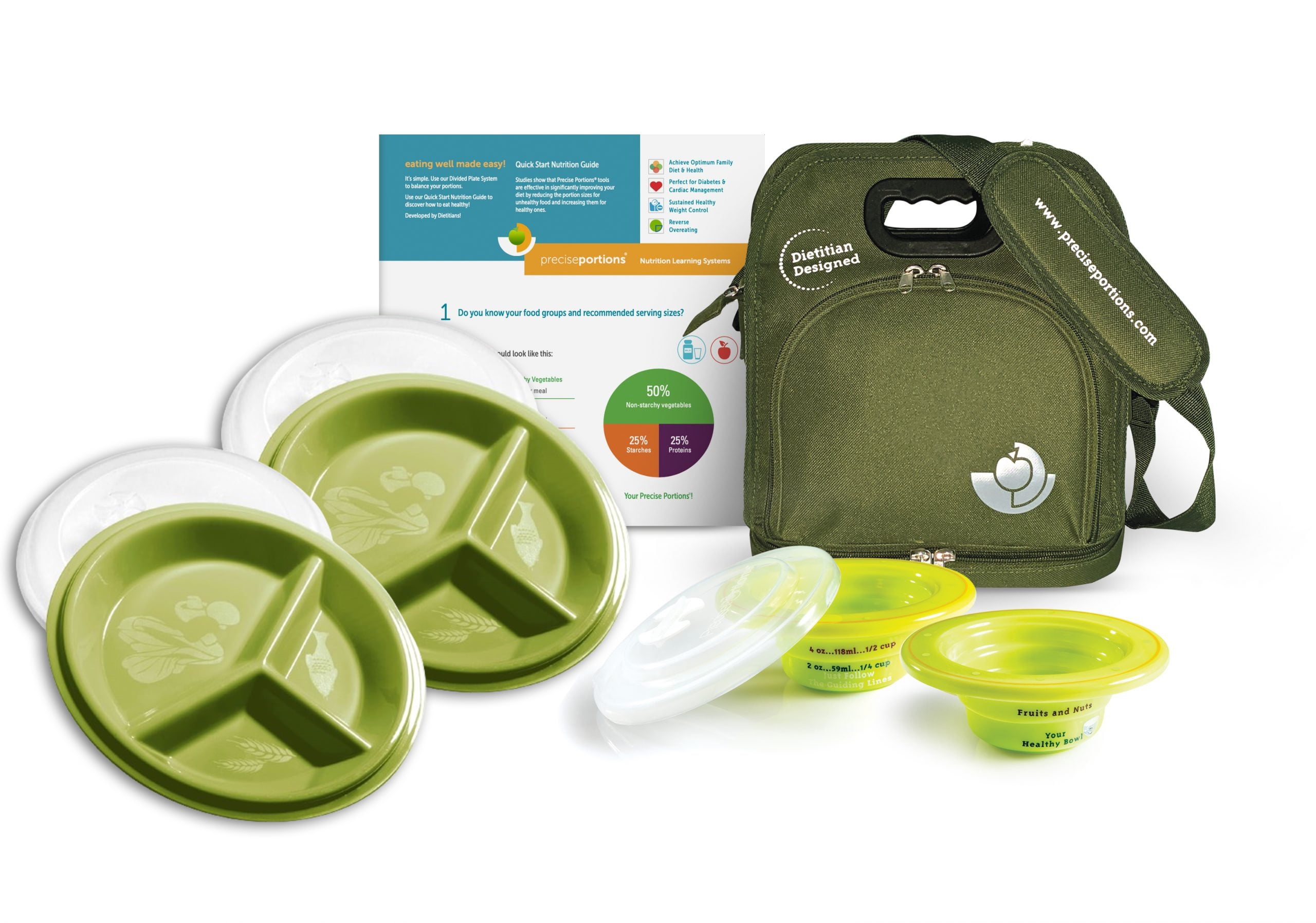 Precise Portions Combo Pack, Includes 2 Snap-Tight Travel Plates with 2 ...