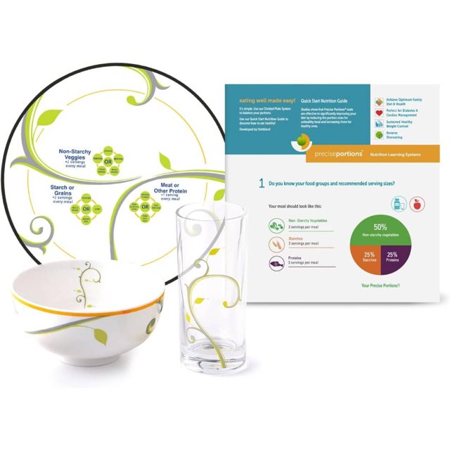 Precise Portions Dinnerware Included Focus Plate, Cereal Bowl, Beverage ...