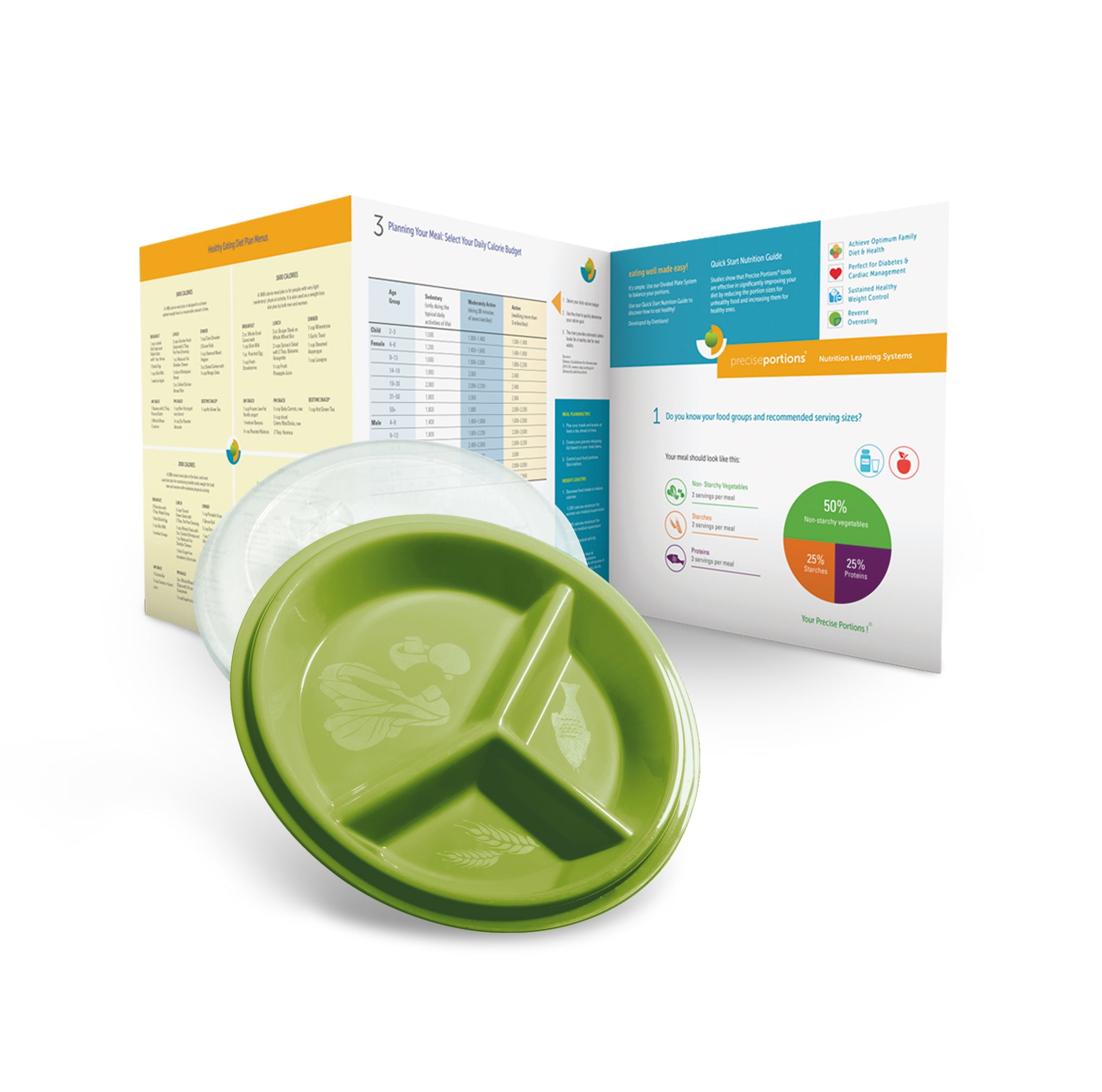 Precise Portions Portion Control 1 Plates and 1 Nutrition Guidance ...