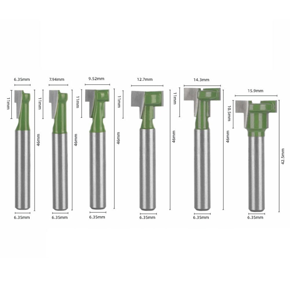 Precise Tungsten Steel T Slot Router Bit Set 6 35mm Shank T Slotting ...