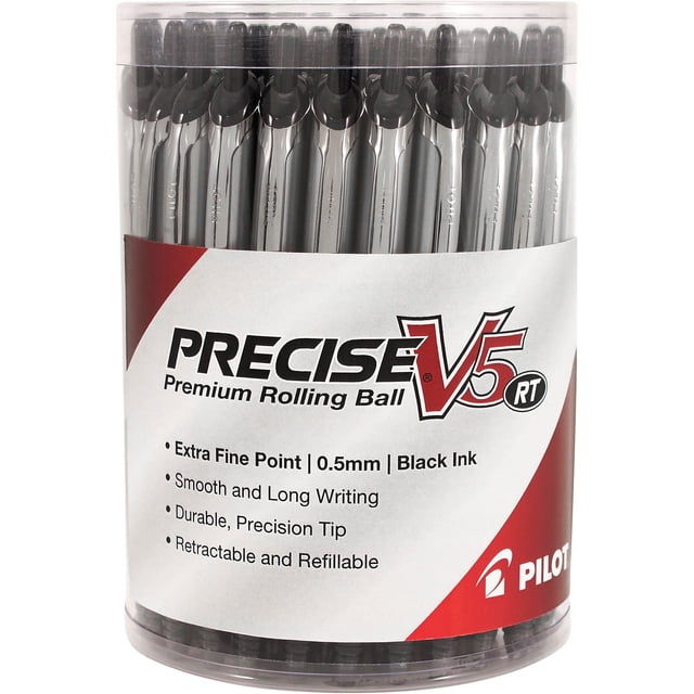 Precise V5RT Retractable Roller Ball Pen, Extra-Fine 0.5mm, Black Ink ...