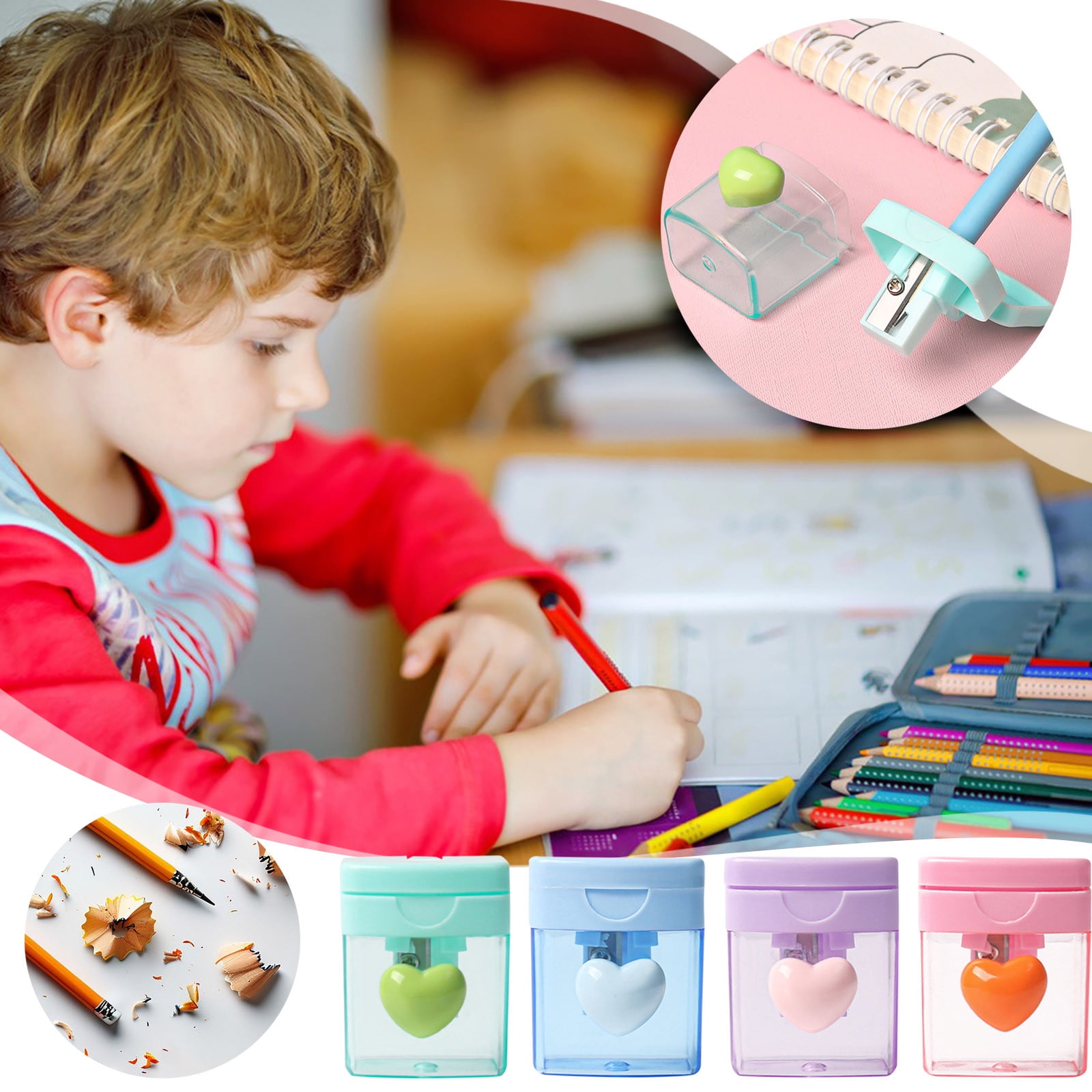 Precision 4-color Rotating Sharpener, Transparent Tape Cover, Multi ...