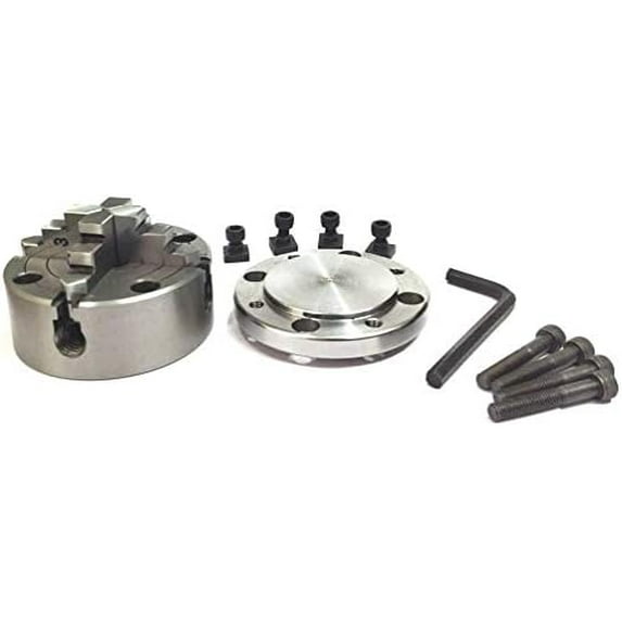 Precision 80 mm 4 Jaws Independent Dog chuck with Back Plate & T nuts ...