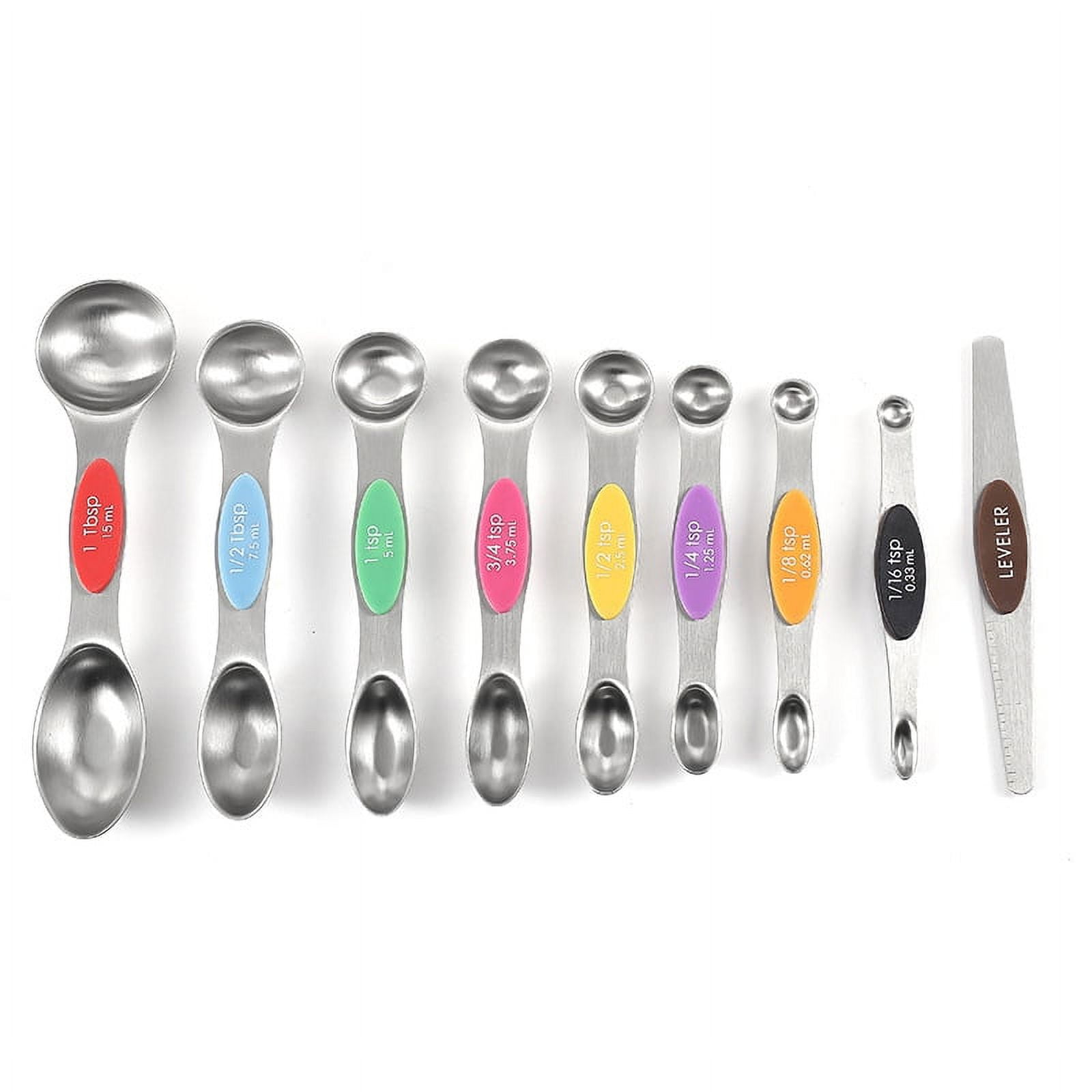 Precision 9pc Magnetic Measuring Spoons Set - Stainless Steel, Dual ...