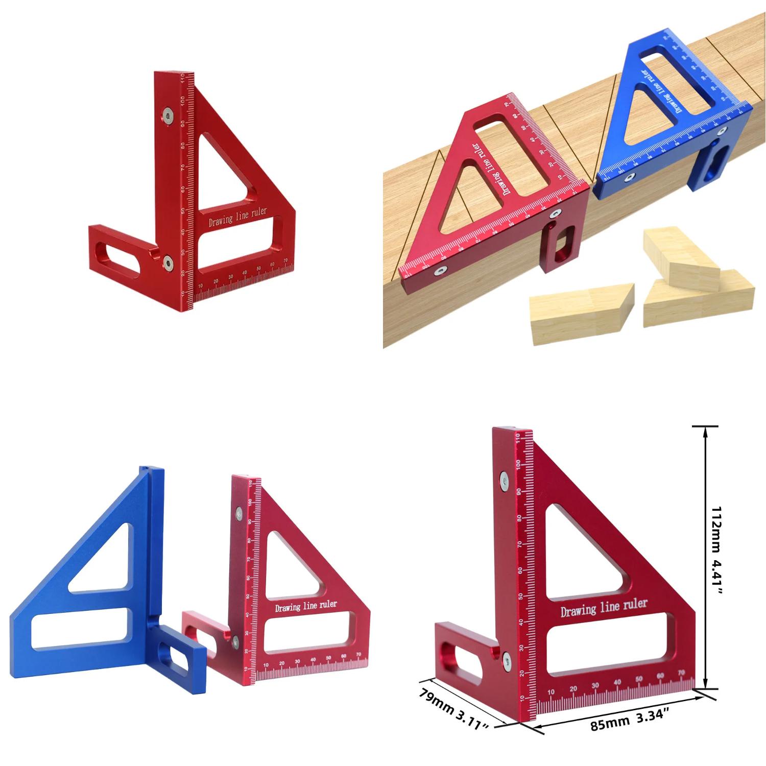 Precision Aluminum Protractor Carpenter Square with Versatile 45/90 ...
