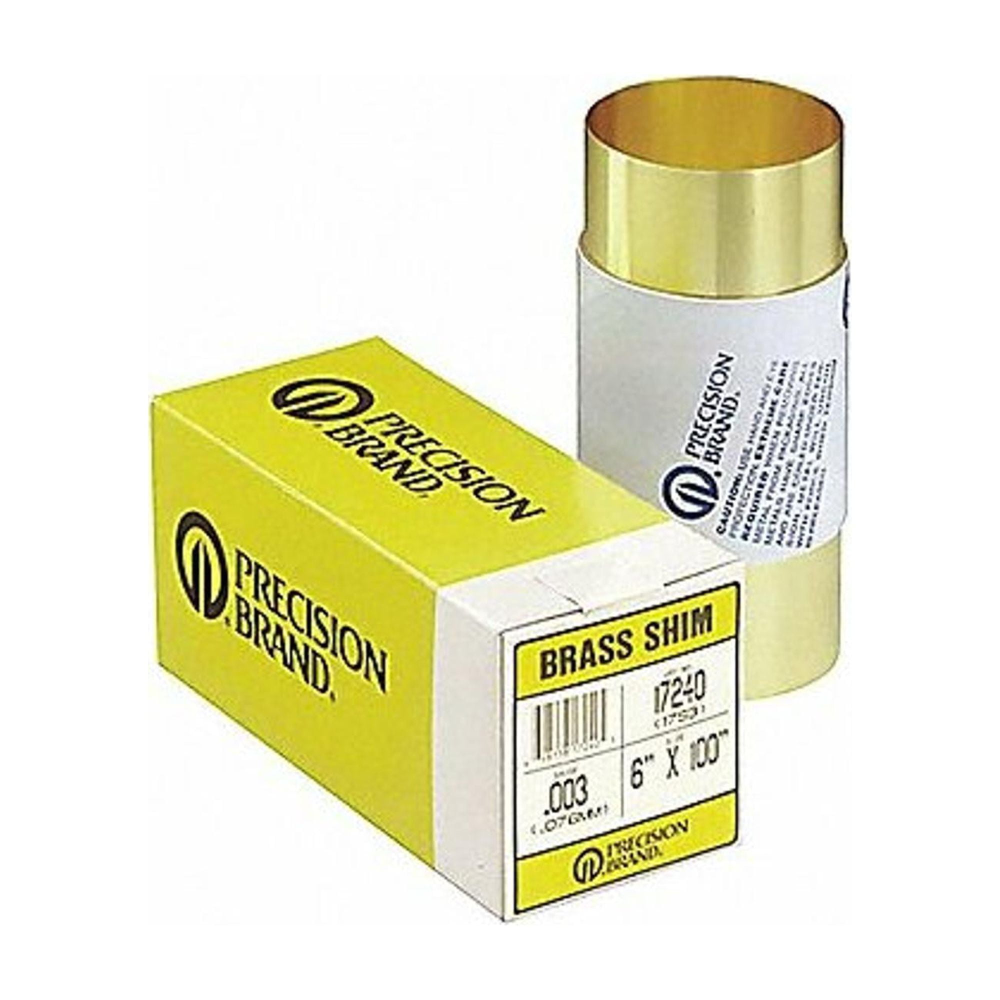 Precision Brand Shim Stock, Roll, Brass, 0.0015 In, 6 In, Length: 100 ...