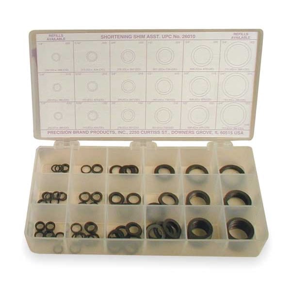 Precision Brand Shortening Shim Assortment,270 pcs,Steel 26010 ...