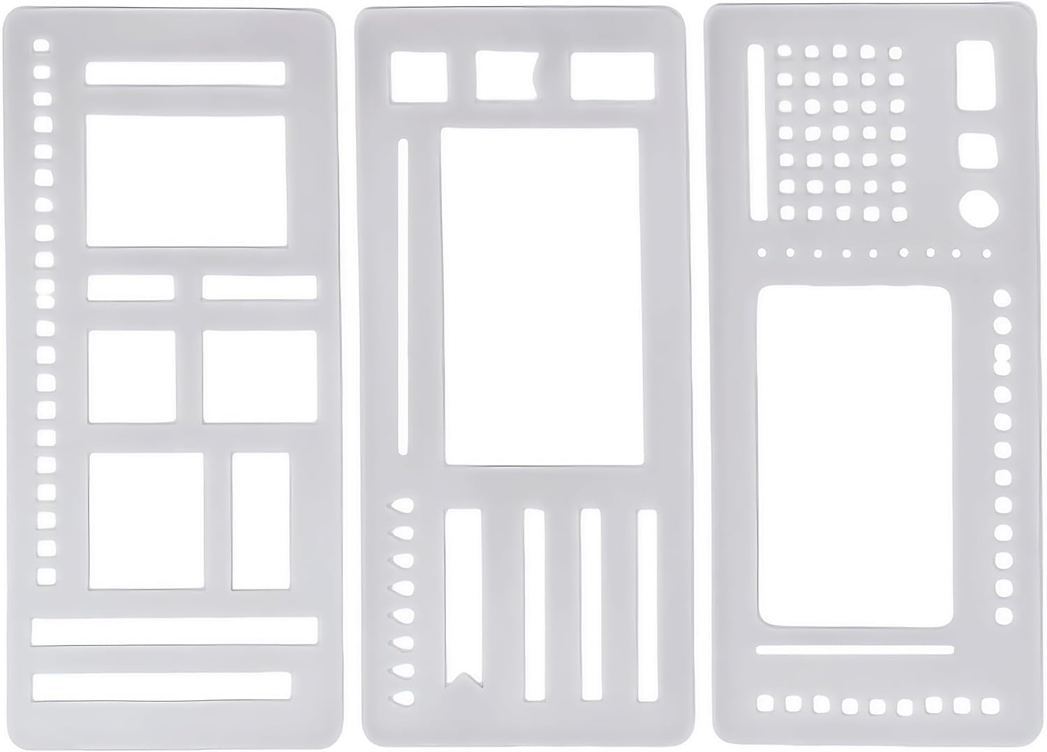Precision Crafting Tool - 3Pcs Planner Stencil Set, Transparent Mylar ...