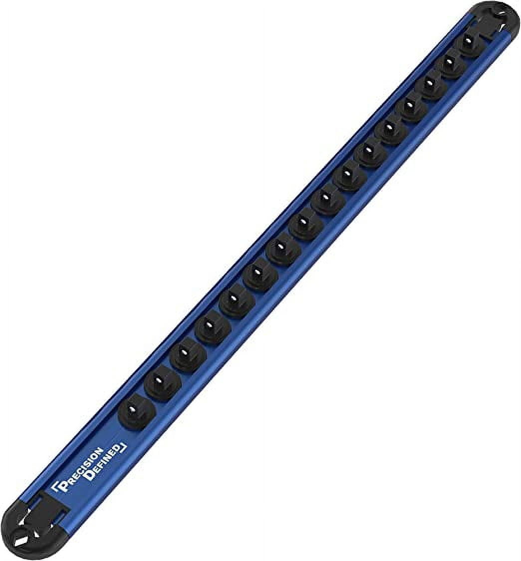 Precision Defined Aluminum Tool Socket Holder, Blue, Single 1/4" x 16 ...
