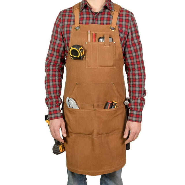 Precision Defined Canvas Woodworking Tool Apron with Shoulder Pads ...