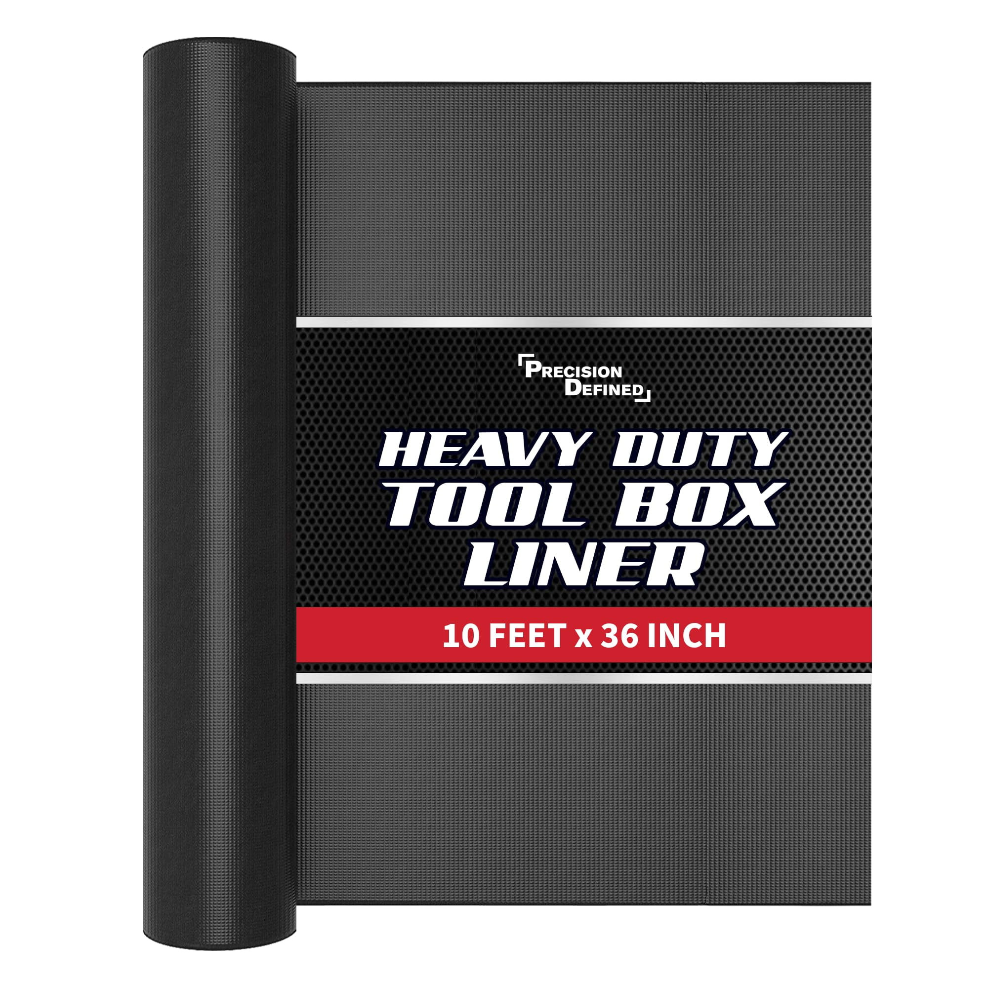 Precision Defined Professional Grade Tool Box Liner, 10 ft x 36", Black ...