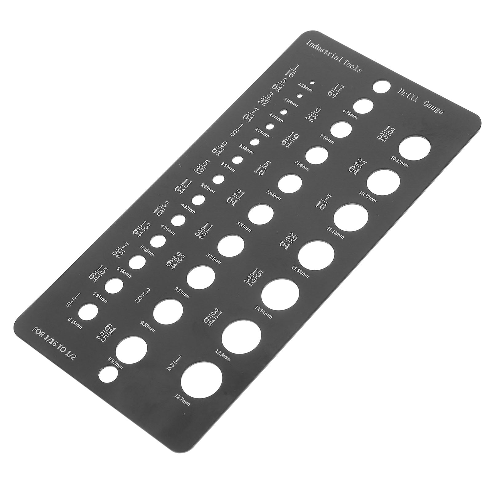 Precision Drill Bit Gauge 1/16 to 1/2 Inch Aluminum Alloy Measuring ...