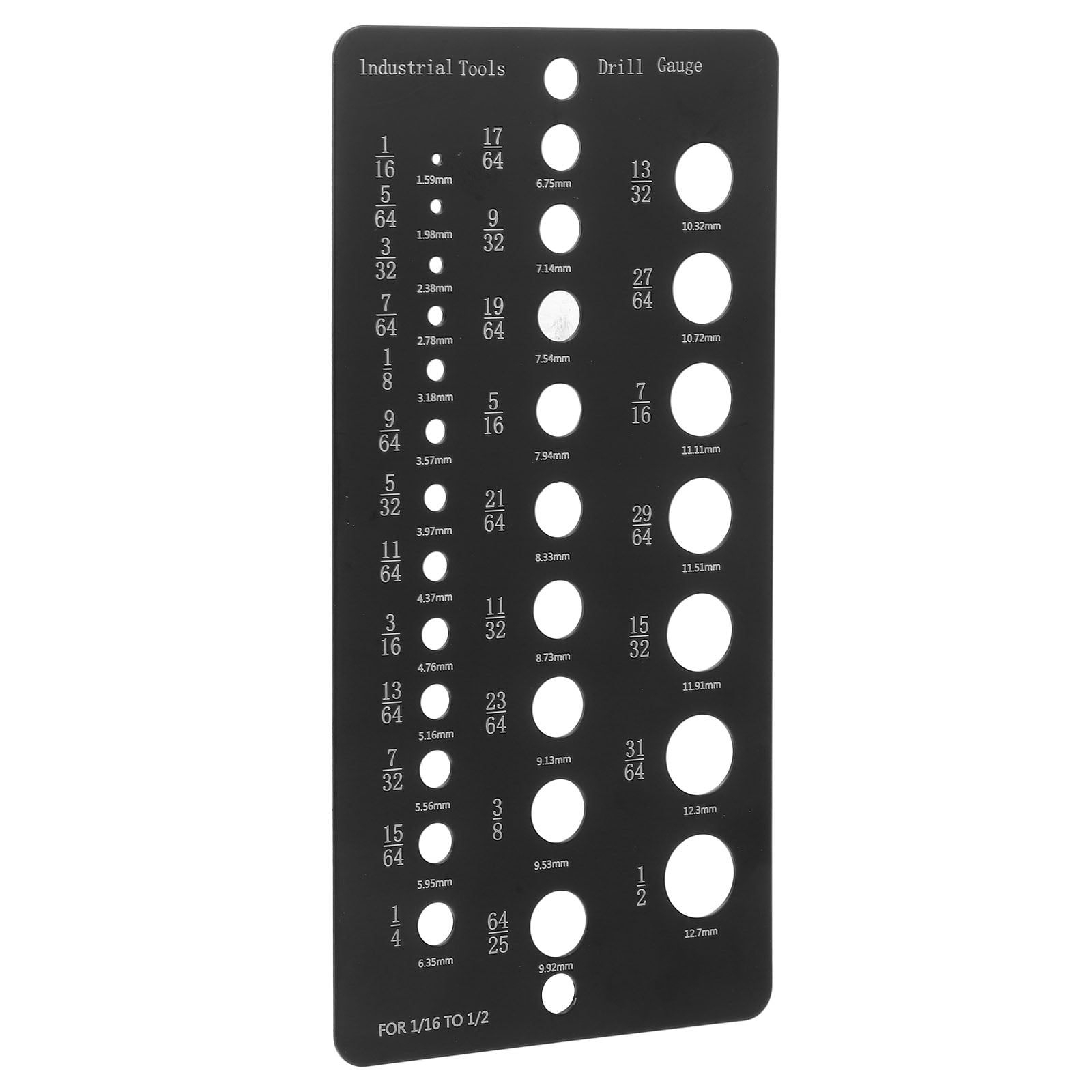 Precision Drill Bit Gauge 1/16 To 1/2 Inch Aluminum Alloy Drill Hole ...