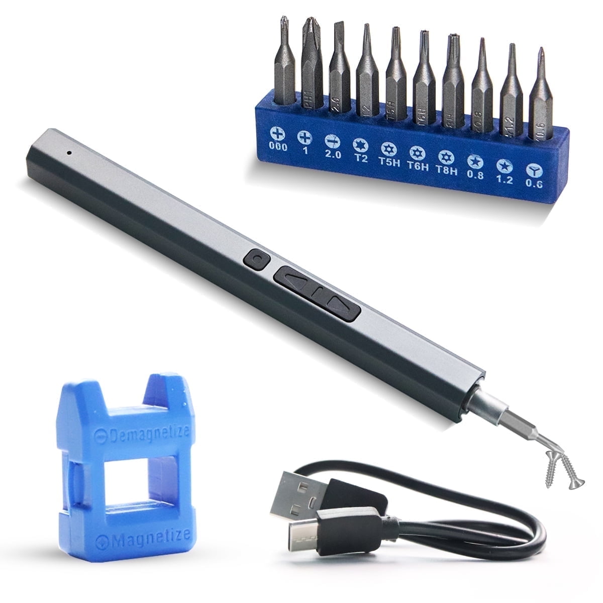 EFAITHFIX Precision Electric Screwdriver, 11-in-1 Mini Tool Set with ...