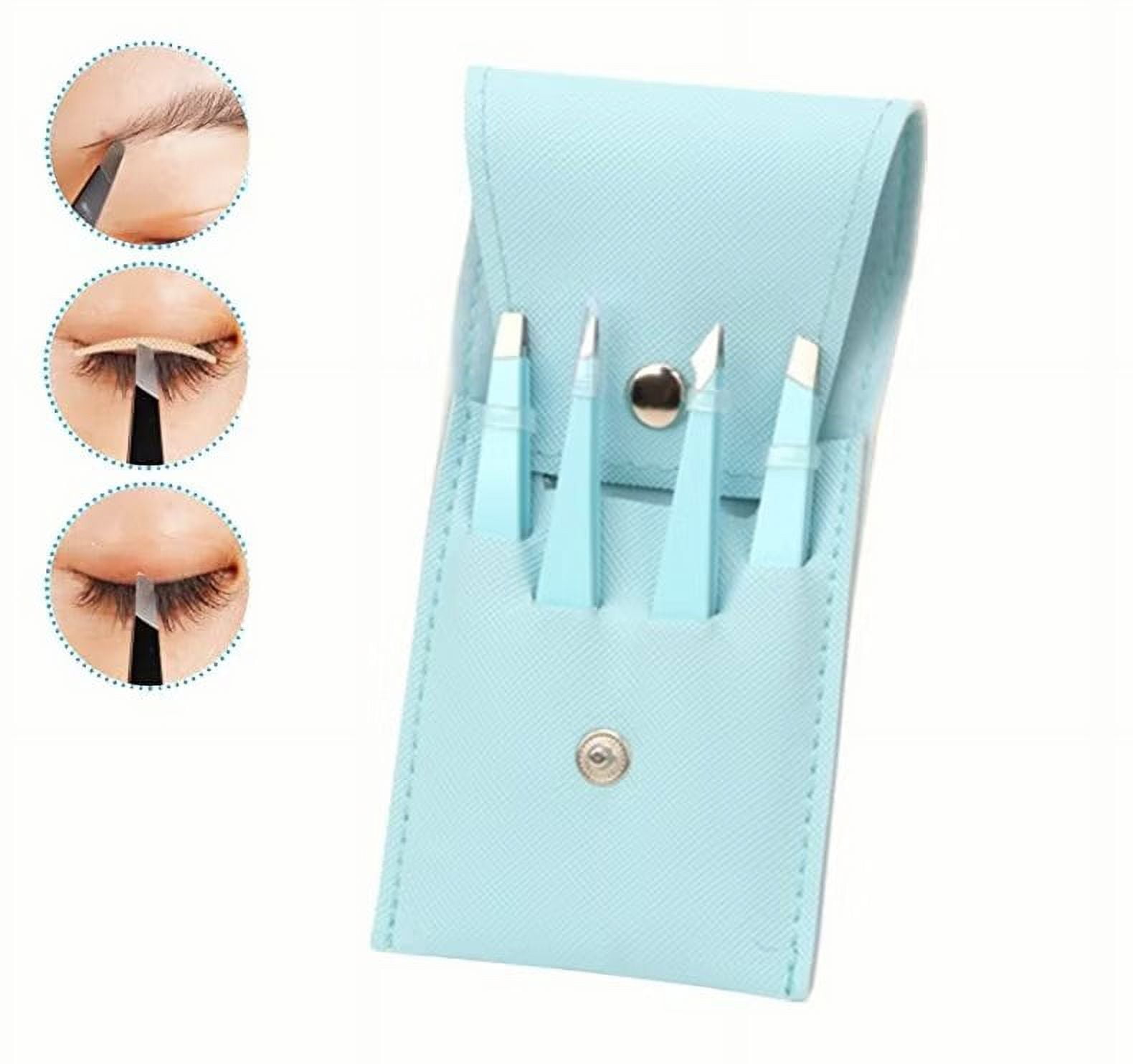 Precision Eyebrow Tweezers Set Pack of 4 for Ingrown Facial Hair ...