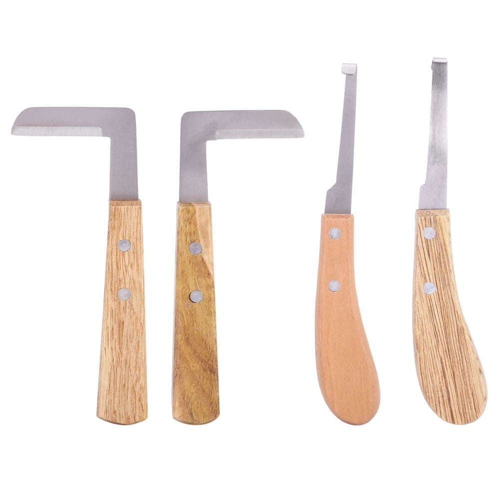 Super Sharp Right-Handed Hoof Knife with Wooden Handle for Cattle and ...