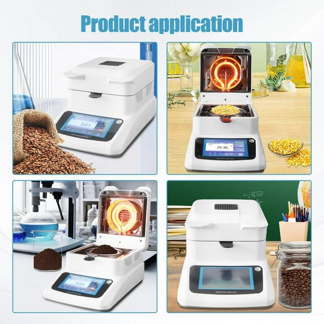 Precision Grain Moisture Analyzer with 0.001g Accuracy, 120g Capacity & RS232 Interface for Fast ...