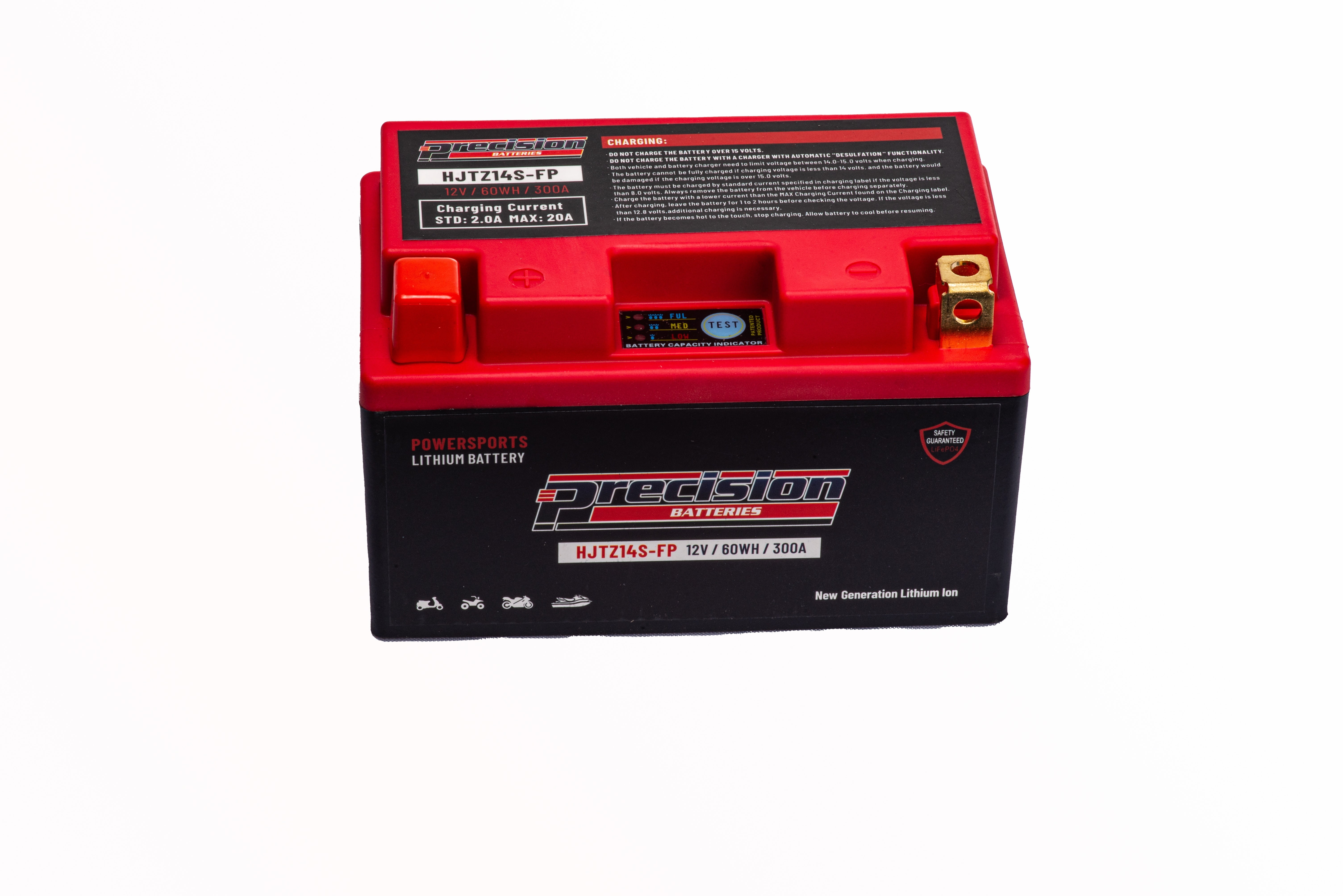 Precision HJTZ14S-FP LI Battery for Honda 1100CC Shadow Spirit VT1100C ...